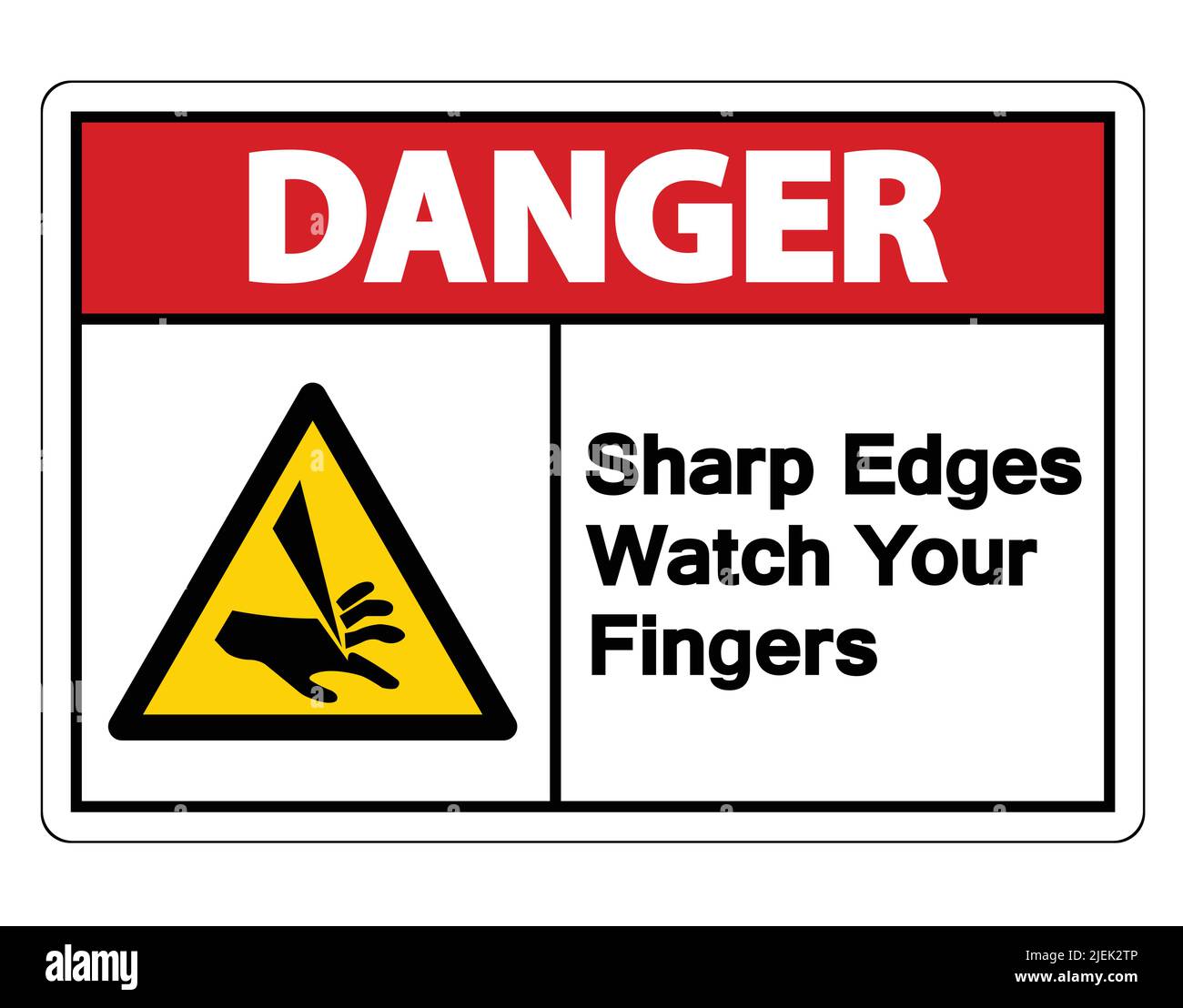 Danger Sharp Edges Watch Your Fingers Symbol Isolate On White ...
