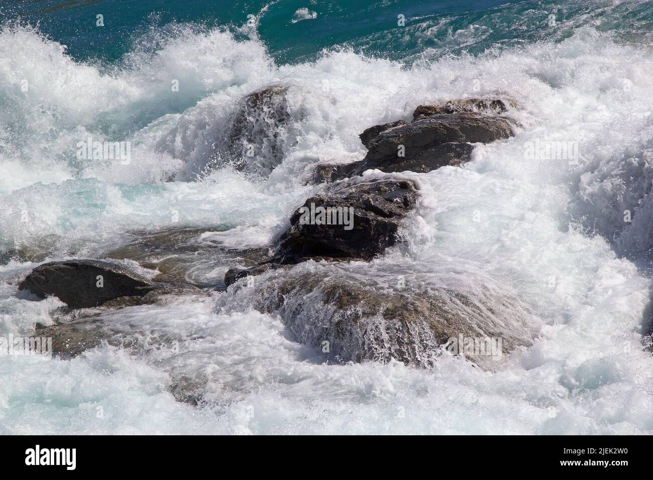 Rapids at the confluence of Baker River and Nef River, Patagonia, Chile ...