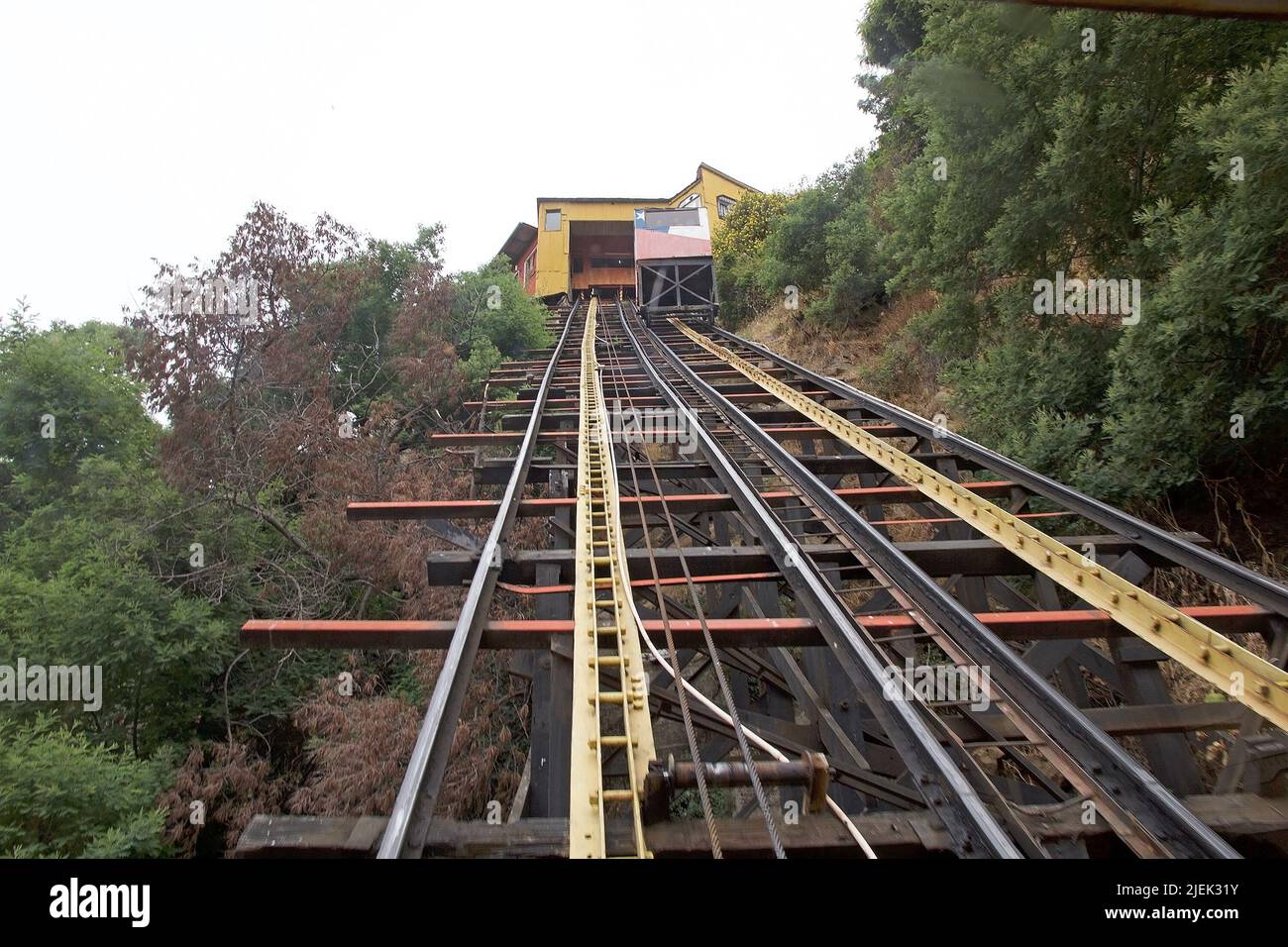 Conception funicular railways in Valparaiso, Chile. Valparaiso was ...