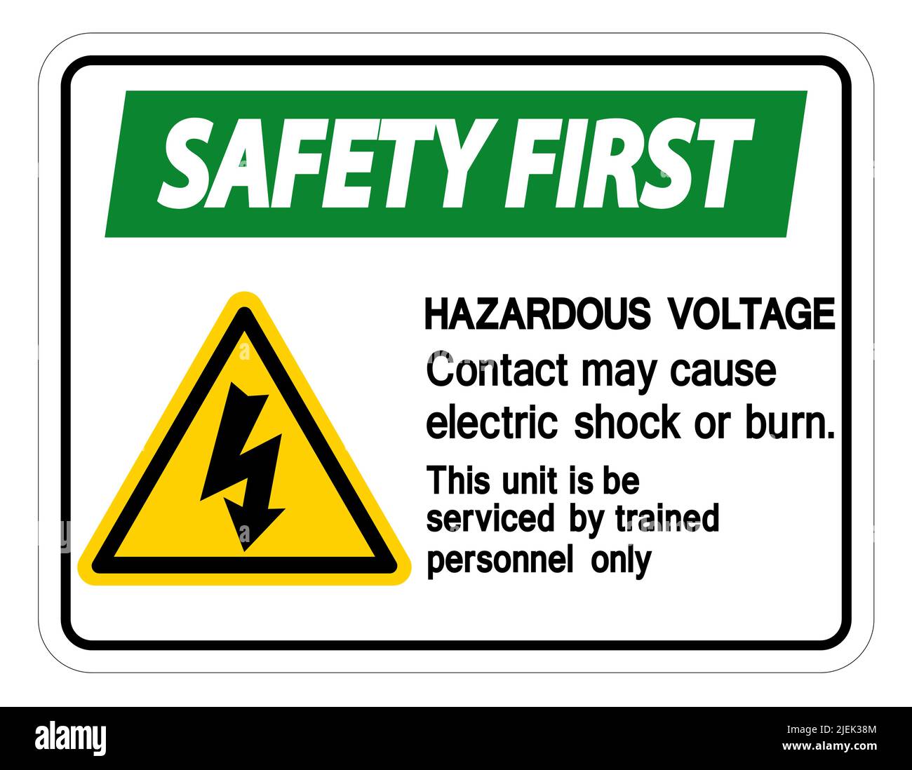 Safety first electricity symbol sign isolate on white background hi-res ...