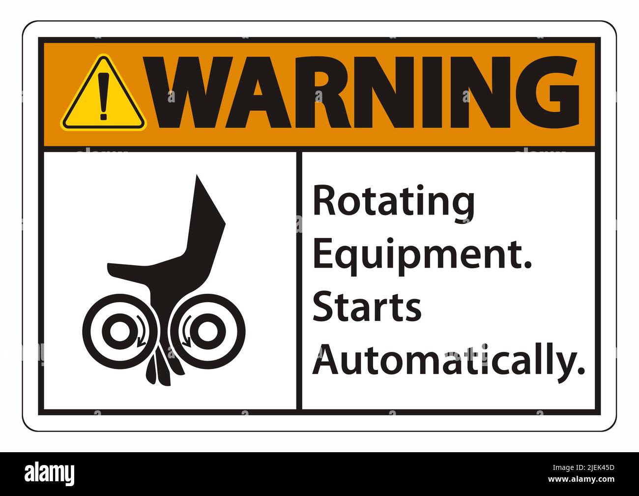 Rotating Equipment.Starts Automatically Symbol Sign Isolate on White ...