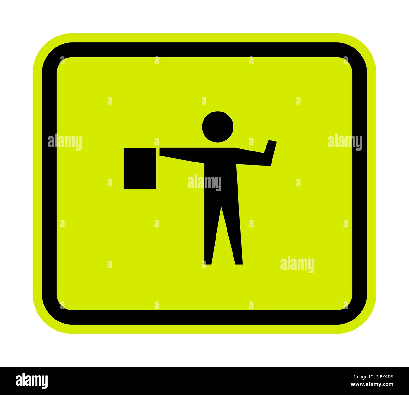 Flagger Ahead Symbol Sign Isolate on White Background,Vector ...