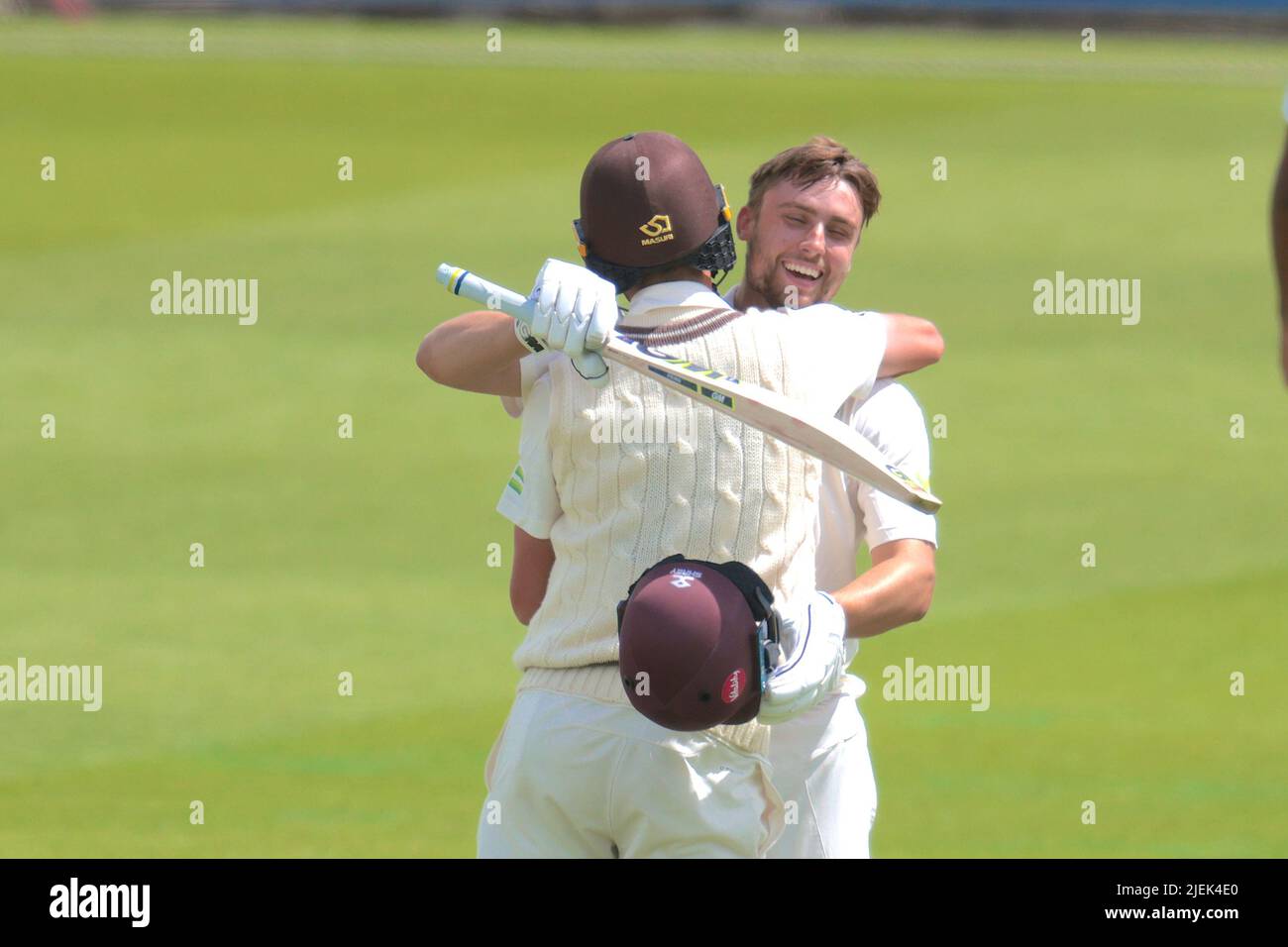 27 June, 2022. London, UK. Surrey’s Will Jacks gets his century as ...