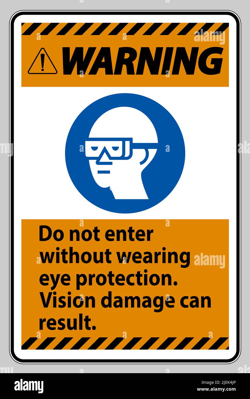 Warning Sign Do Not Enter Without Wearing Eye Protection,Vision Damage ...