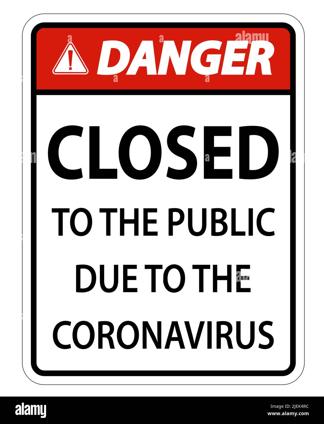 Danger Closed to public sign on white background Stock Vector Image ...