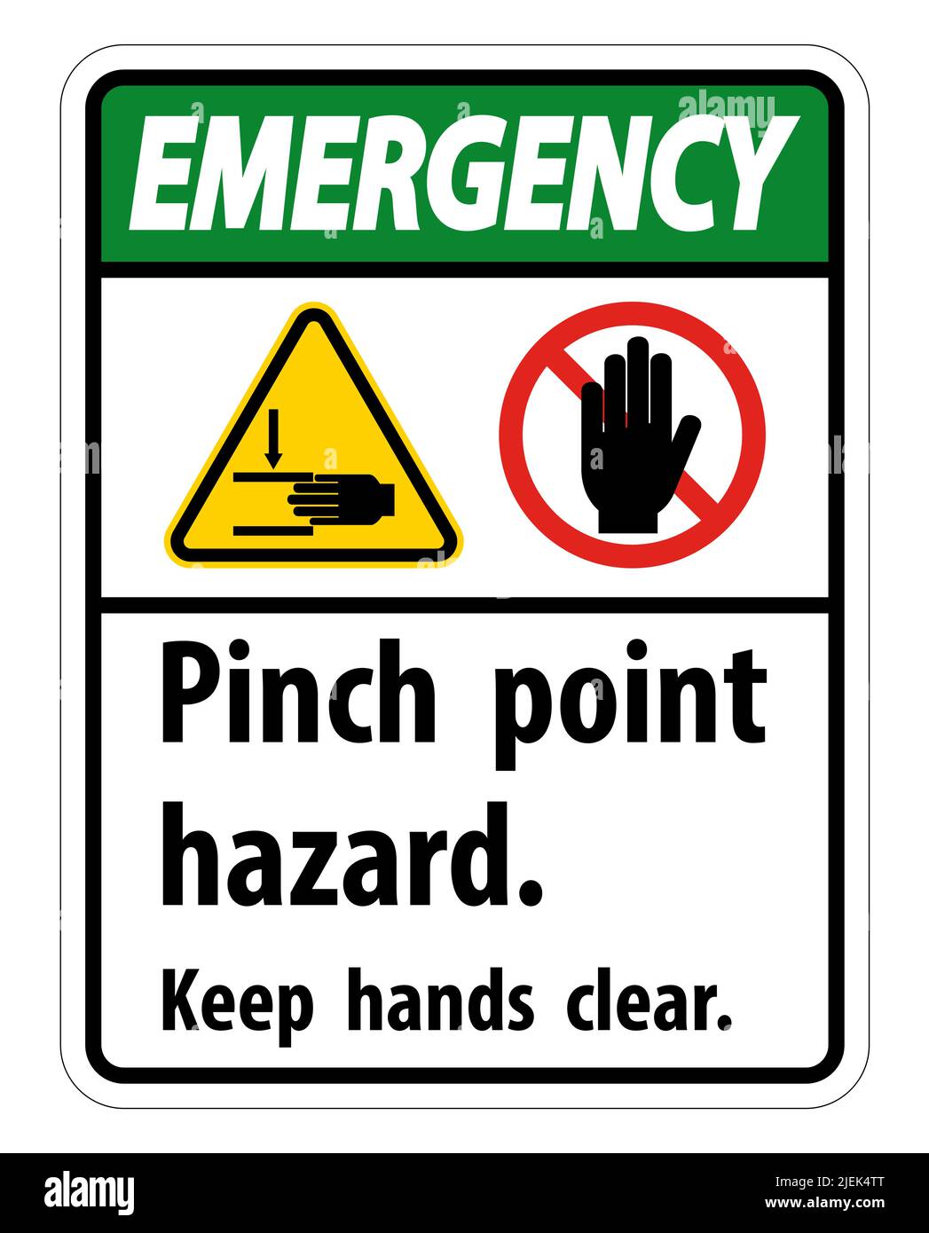 Emergency Pinch Point Hazard,Keep Hands Clear Symbol Sign Isolate on ...