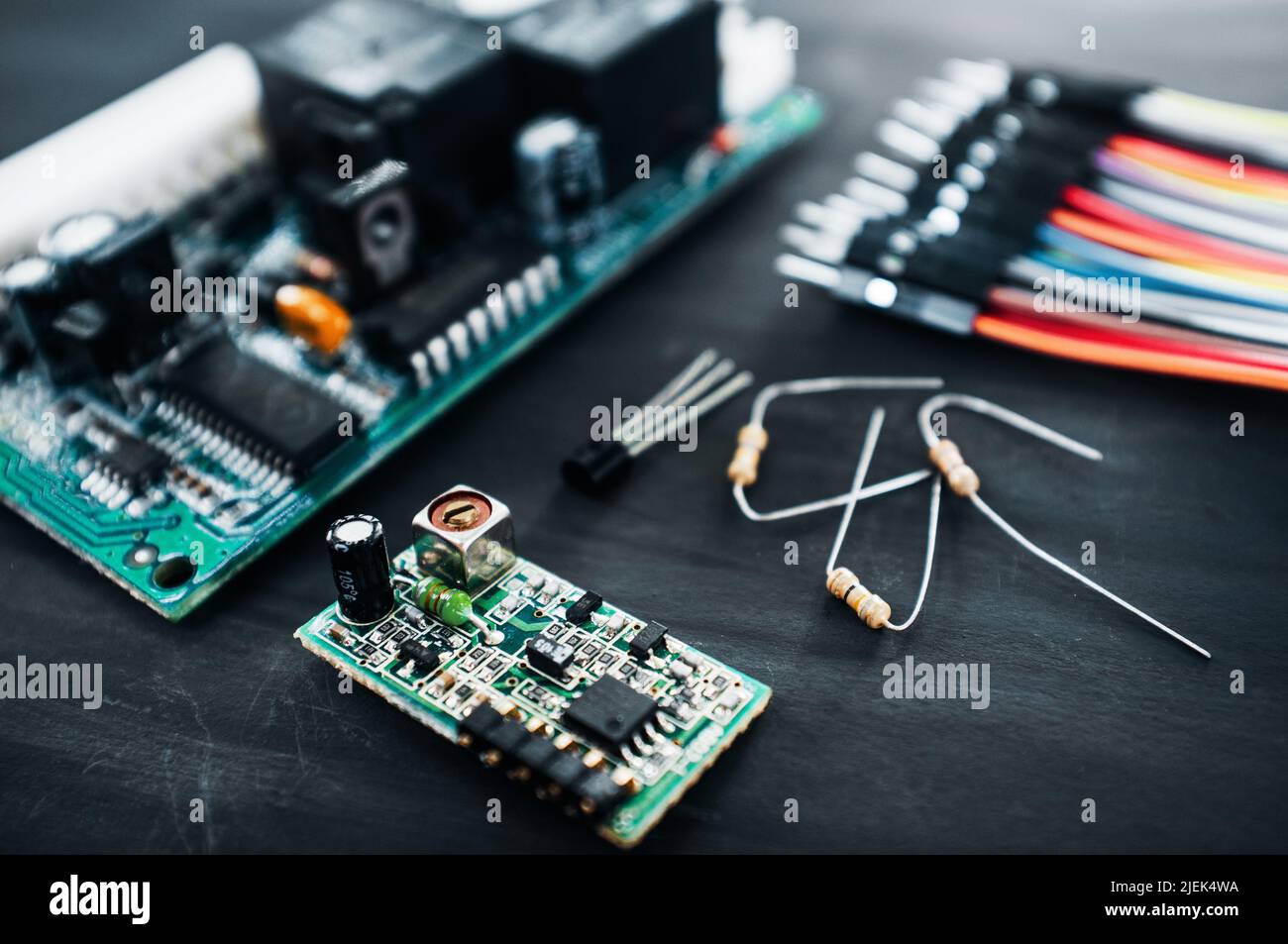 Components for electronics development, diy Stock Photo - Alamy