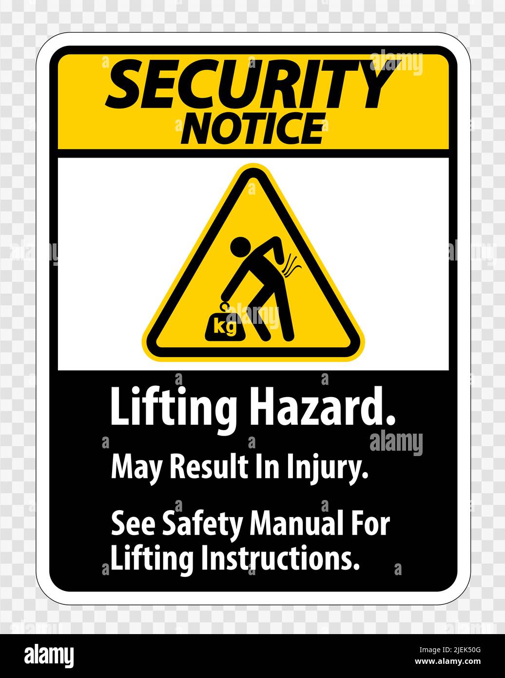 Lifting Hazard,May Result In Injury, See Safety Manual For Lifting ...