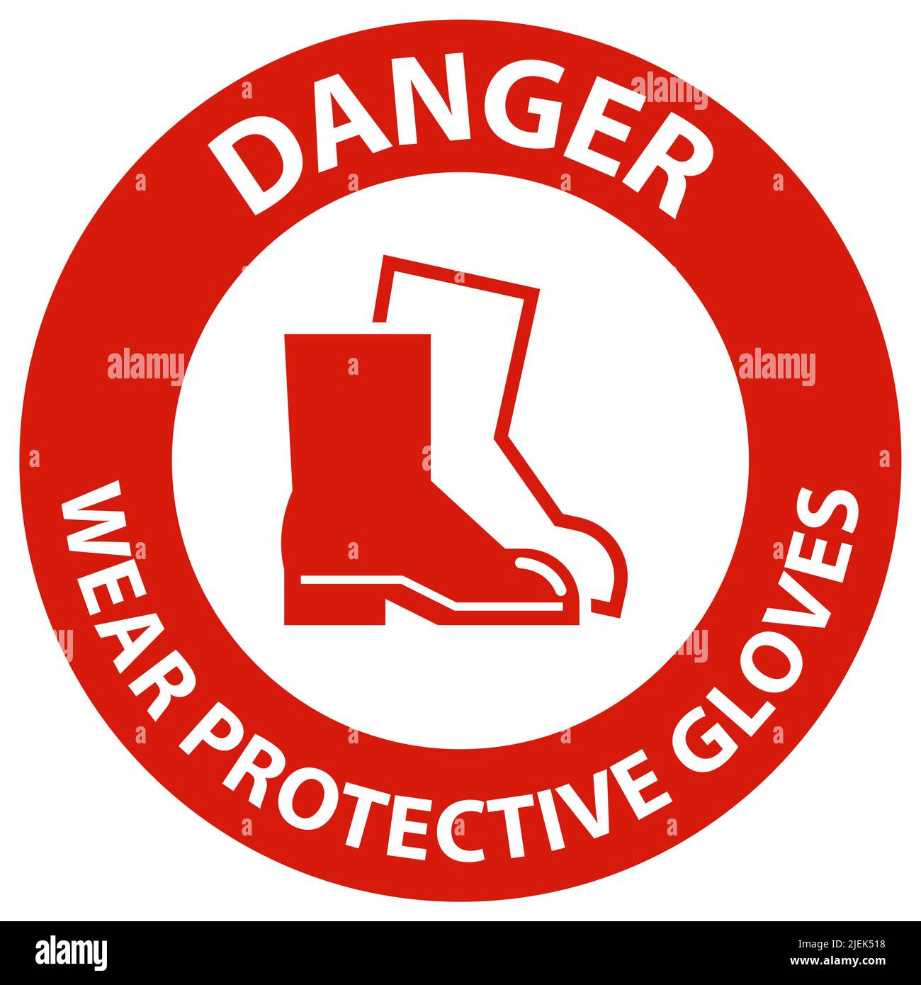 Danger Wear Protective Footwear Sign On White Background Stock Vector ...