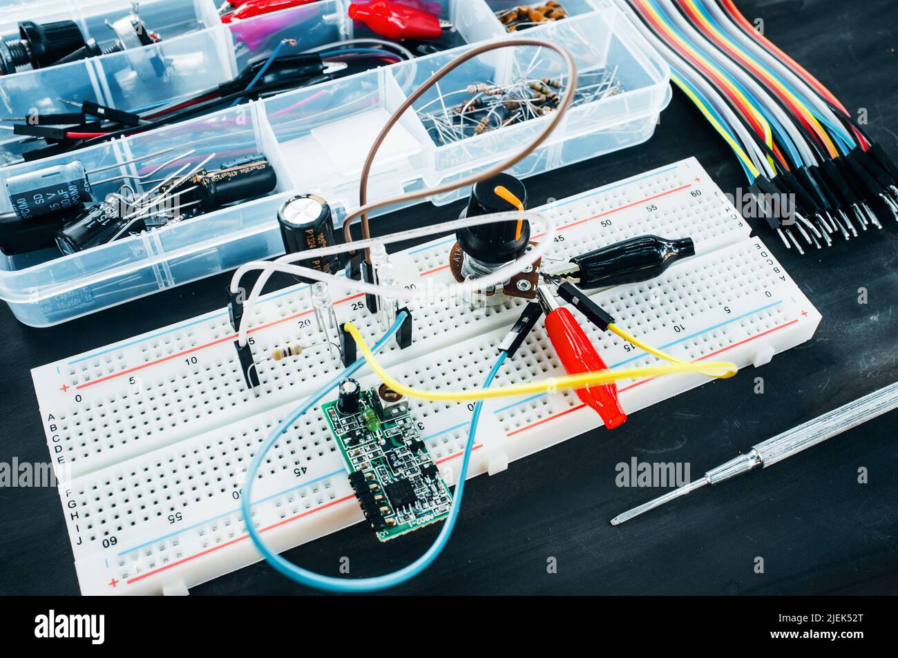 Electronic details for robotics construction Stock Photo - Alamy