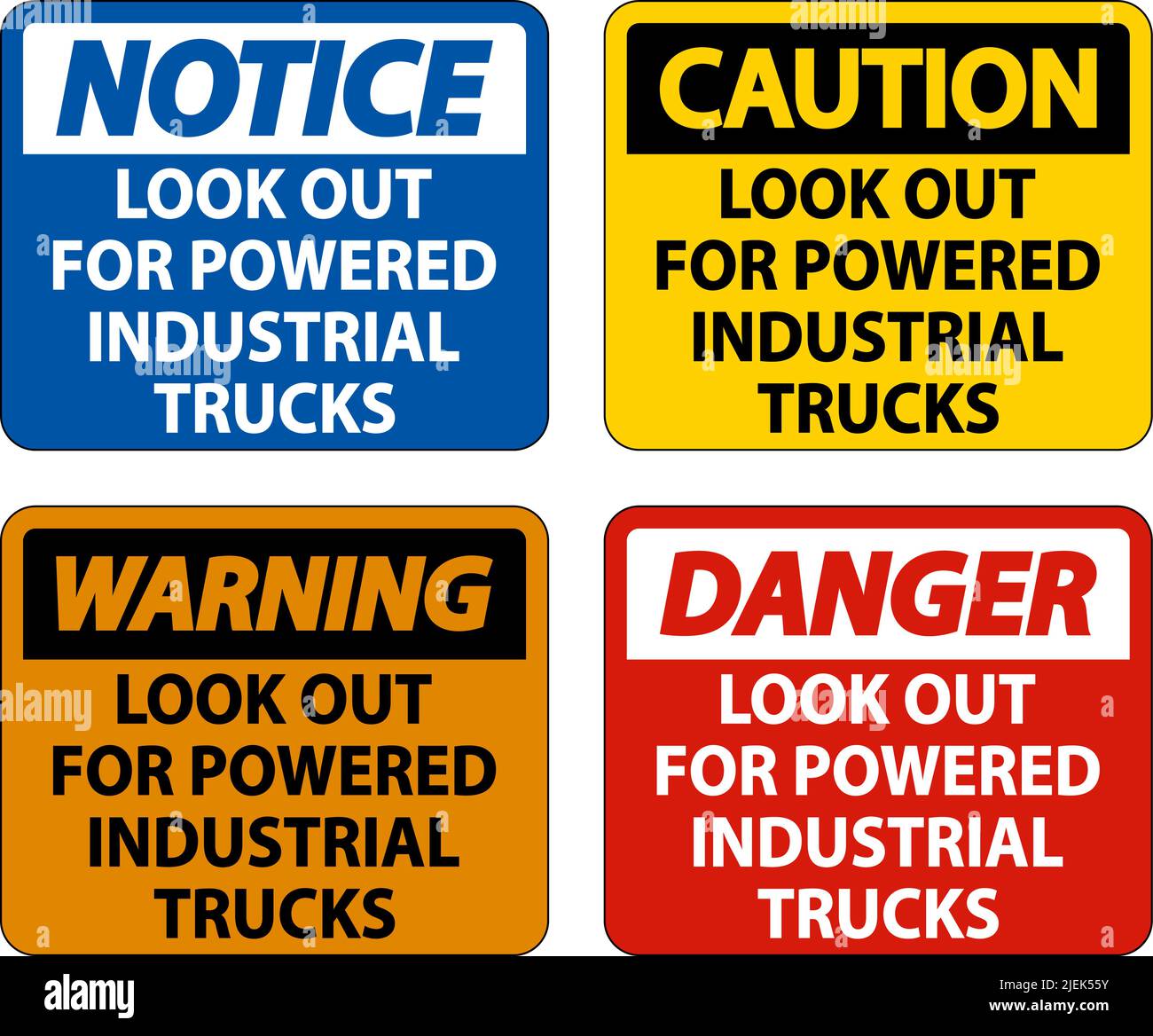 Caution Look Out For Trucks Sign On White Background Stock Vector Image ...