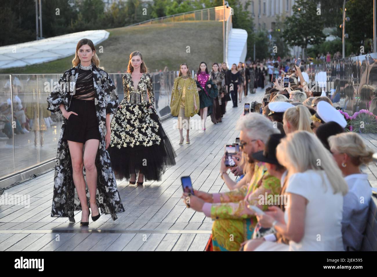 Moscow. Models during display of the VALENTIN YUDASHKIN collection ...
