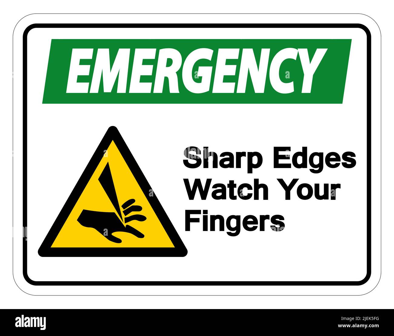 Emergency Sharp Edges Watch Your Fingers Symbol Sign Isolate On White ...