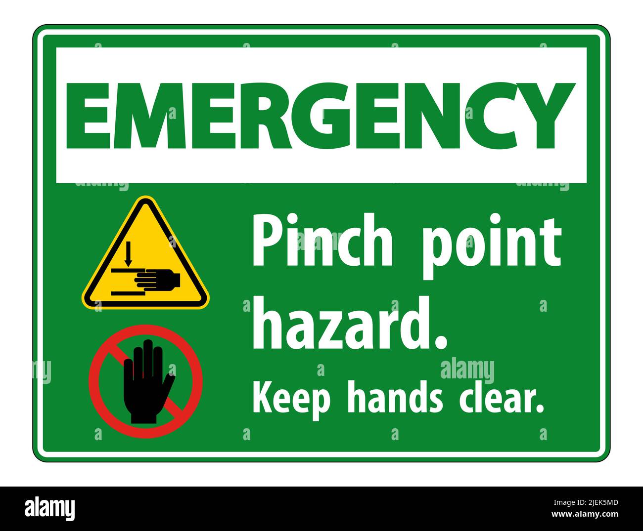 Emergency Pinch Point Hazard,Keep Hands Clear Symbol Sign Isolate on ...