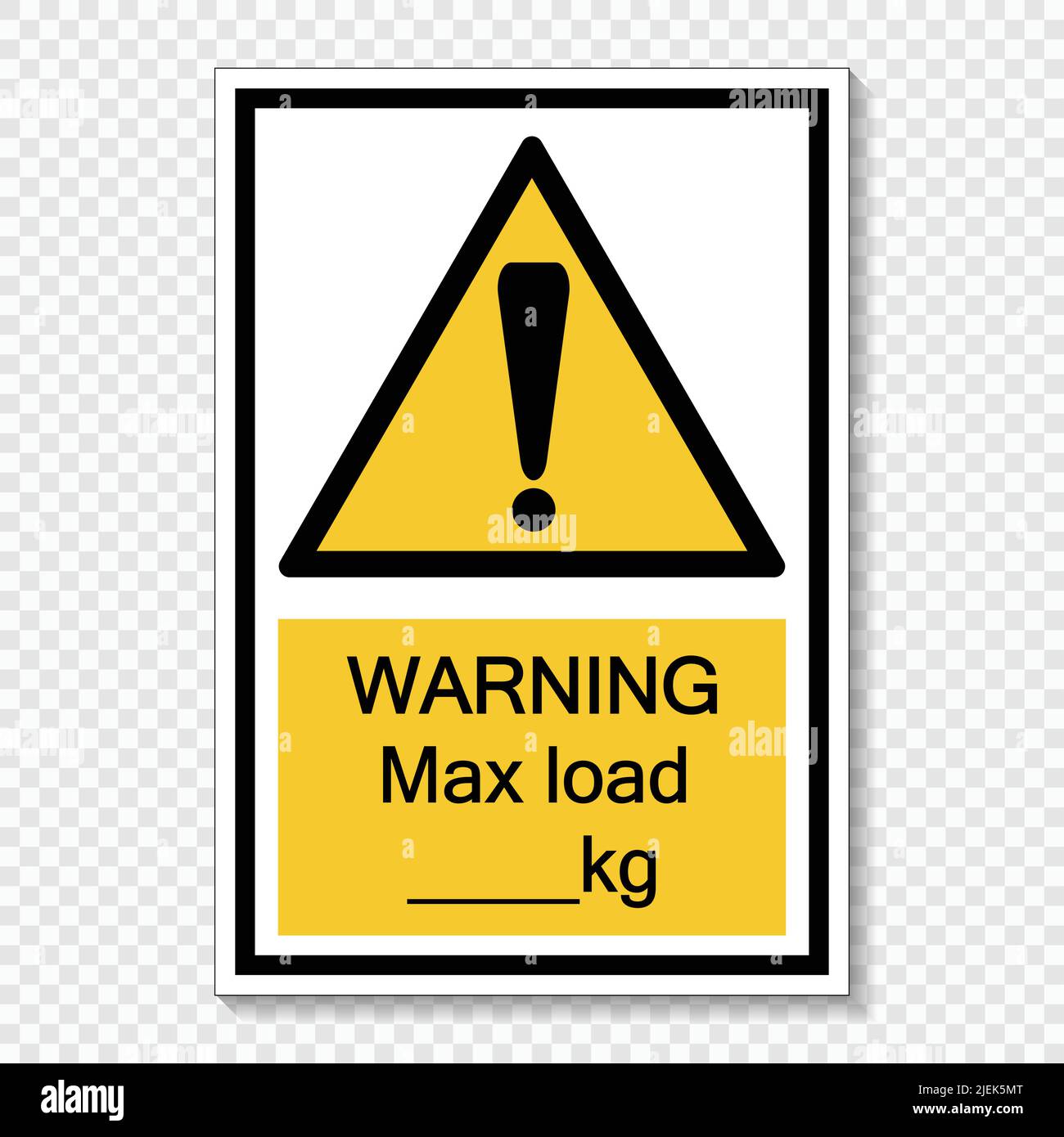 Symbol Warning max load kg.sign label on transparent background,vector ...