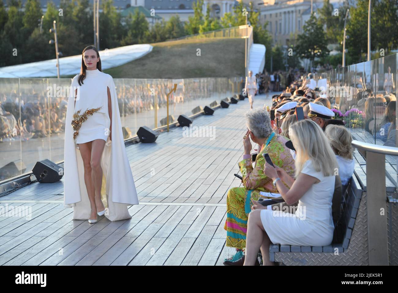 Moscow. Models during display of the VALENTIN YUDASHKIN collection ...