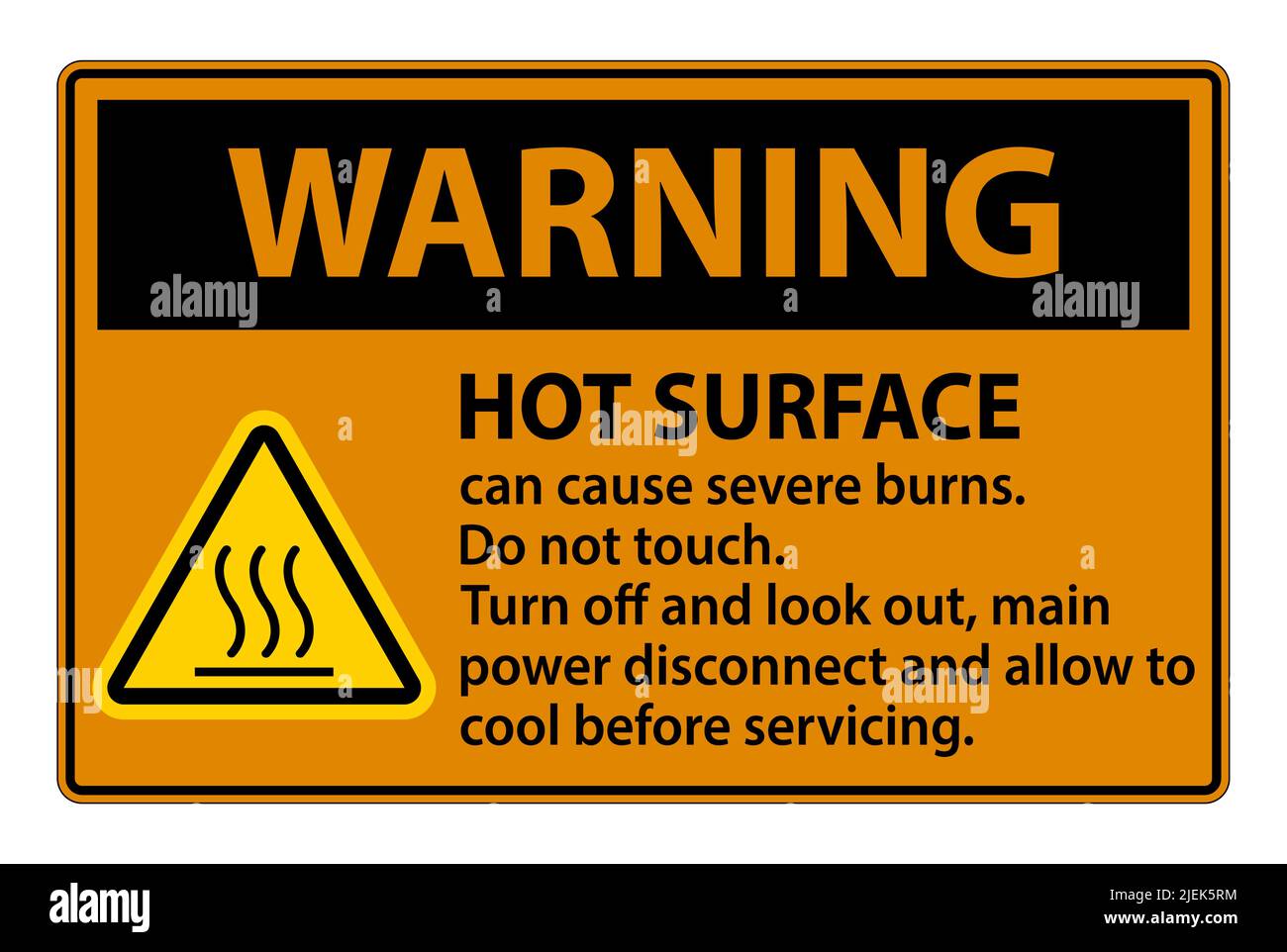 Warning Hot surface sign on white background Stock Vector Image & Art ...