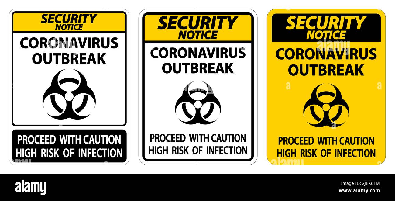 Security Notice Coronavirus Outbreak Sign Isolate On White Background ...