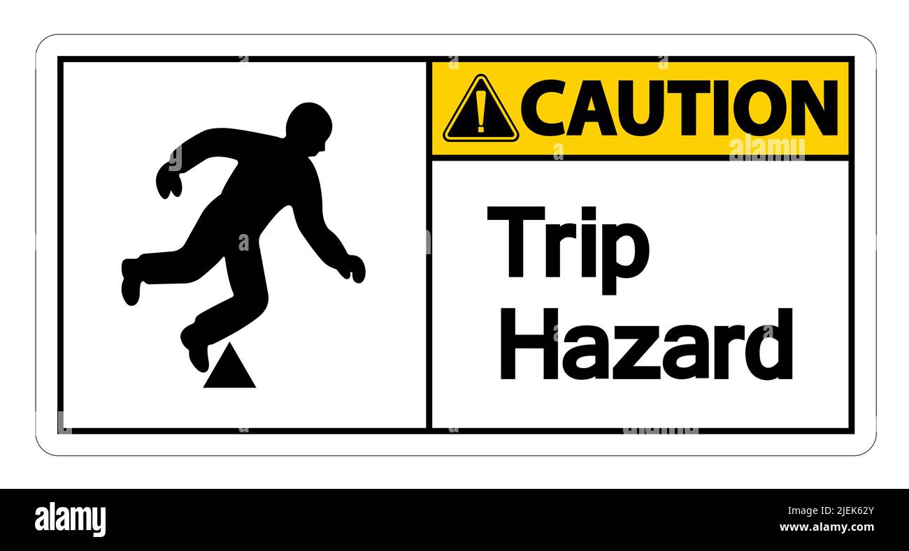 Caution Trip Hazard Symbol Sign on white background,Vector illustration ...