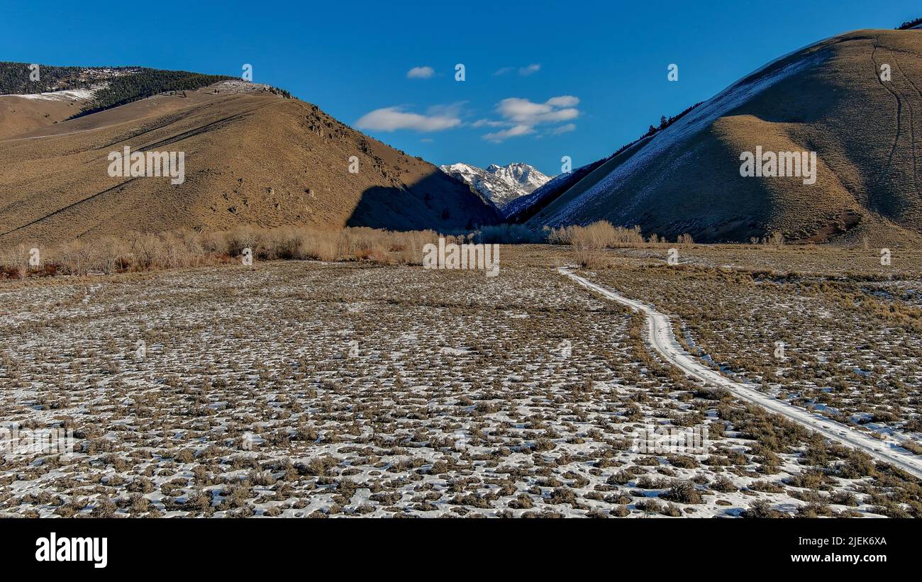 Aerial view snow covered desert hi-res stock photography and images - Alamy