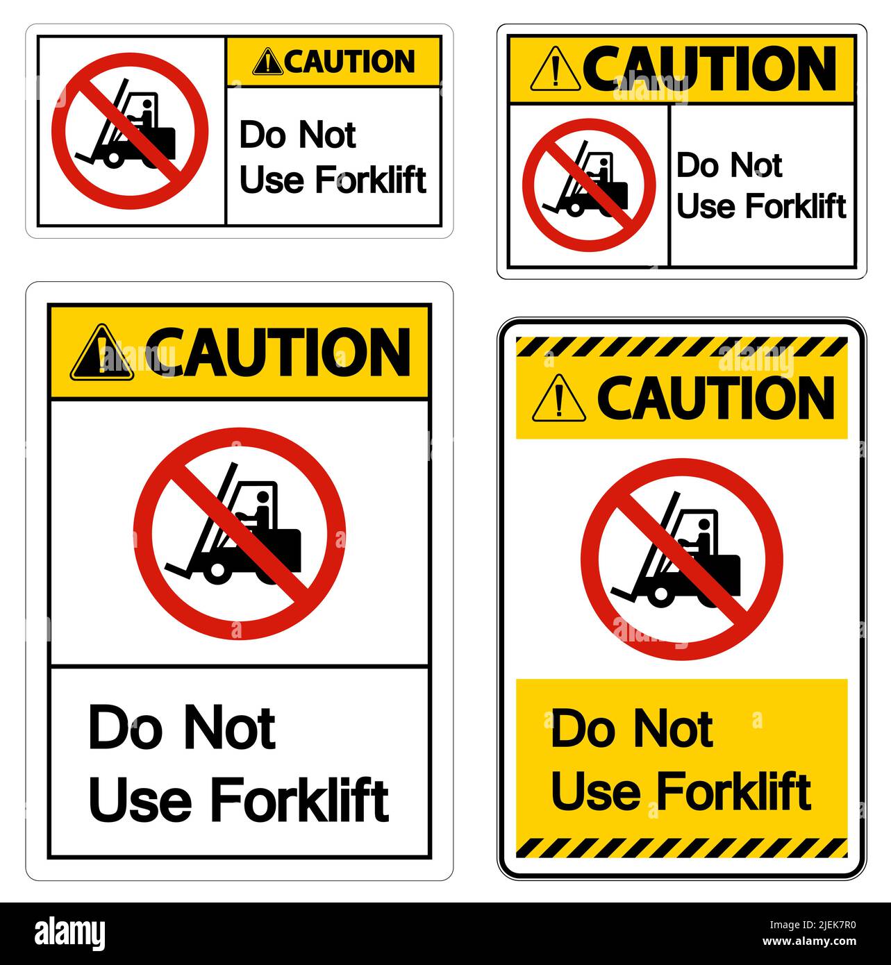 Caution Do Not Use Forklift Sign On White Background Stock Vector Image ...