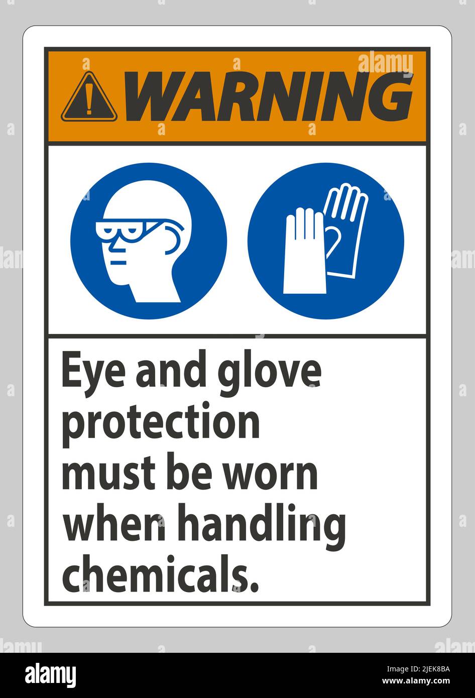 Warning Sign Eye And Glove Protection Must Be Worn When Handling Chemicals Stock Vector Image ...