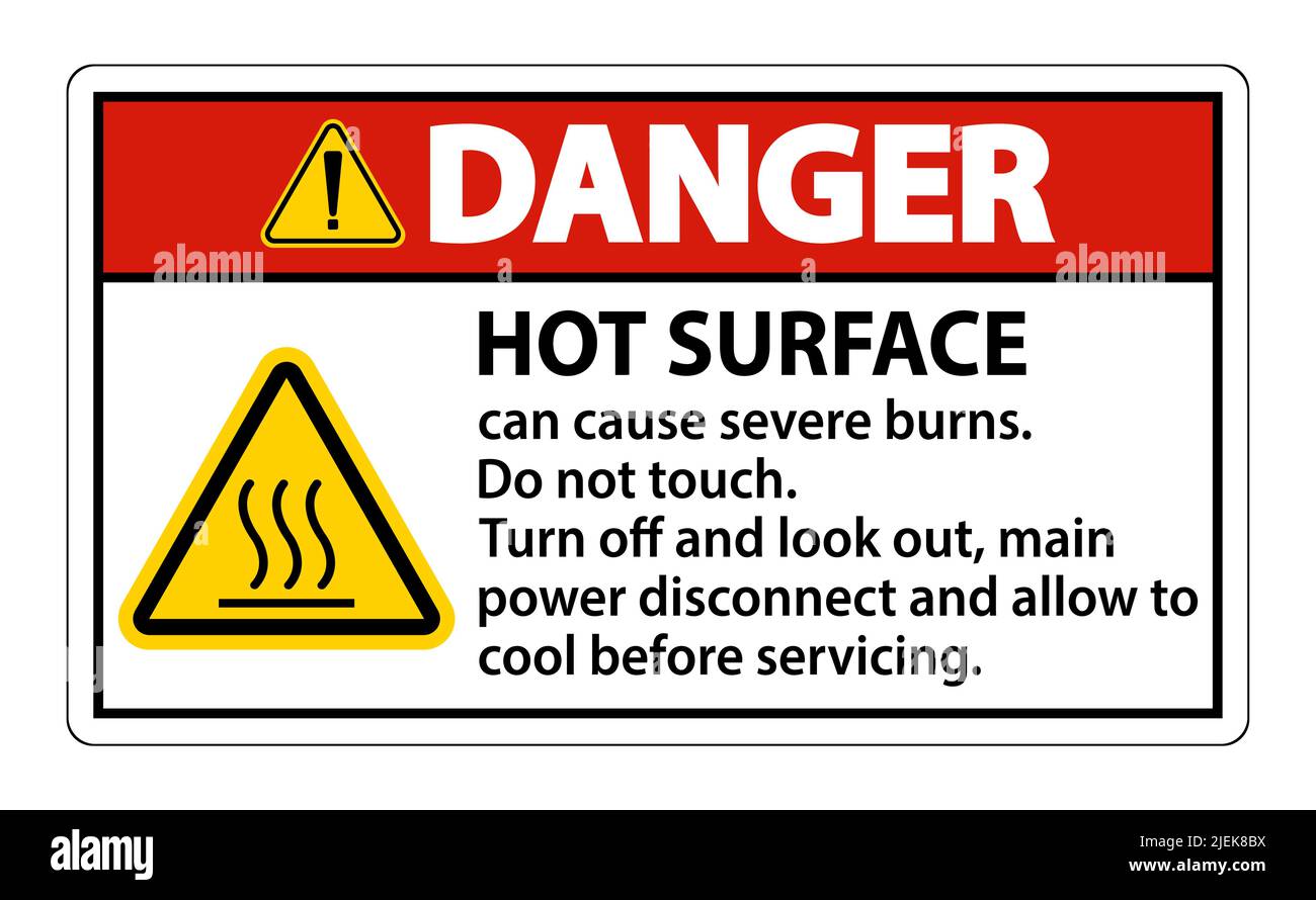 Danger Hot surface sign on white background Stock Vector Image & Art ...