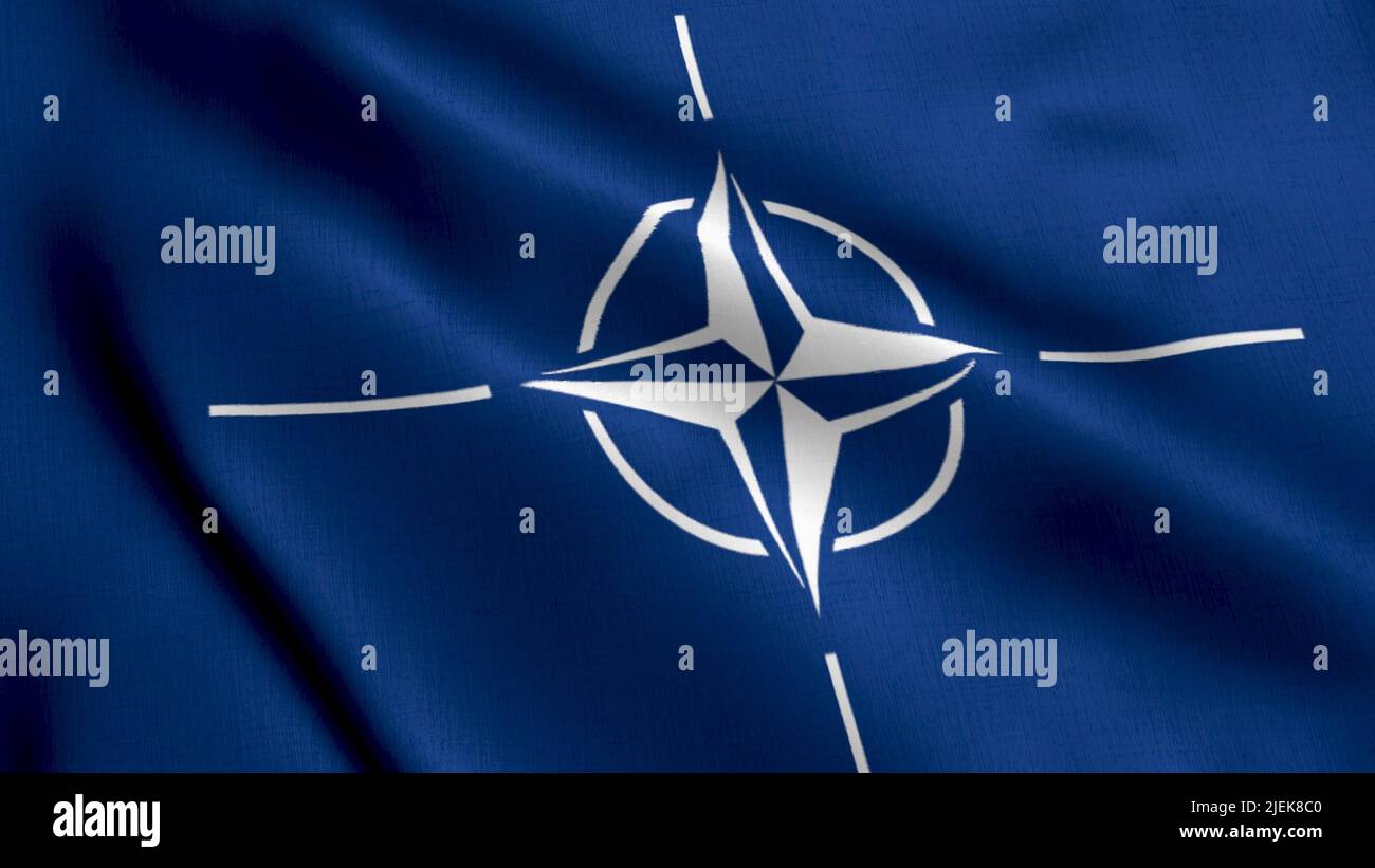 Animation of Nato Flag. Military Alliance Flag. Realistic Fabric ...