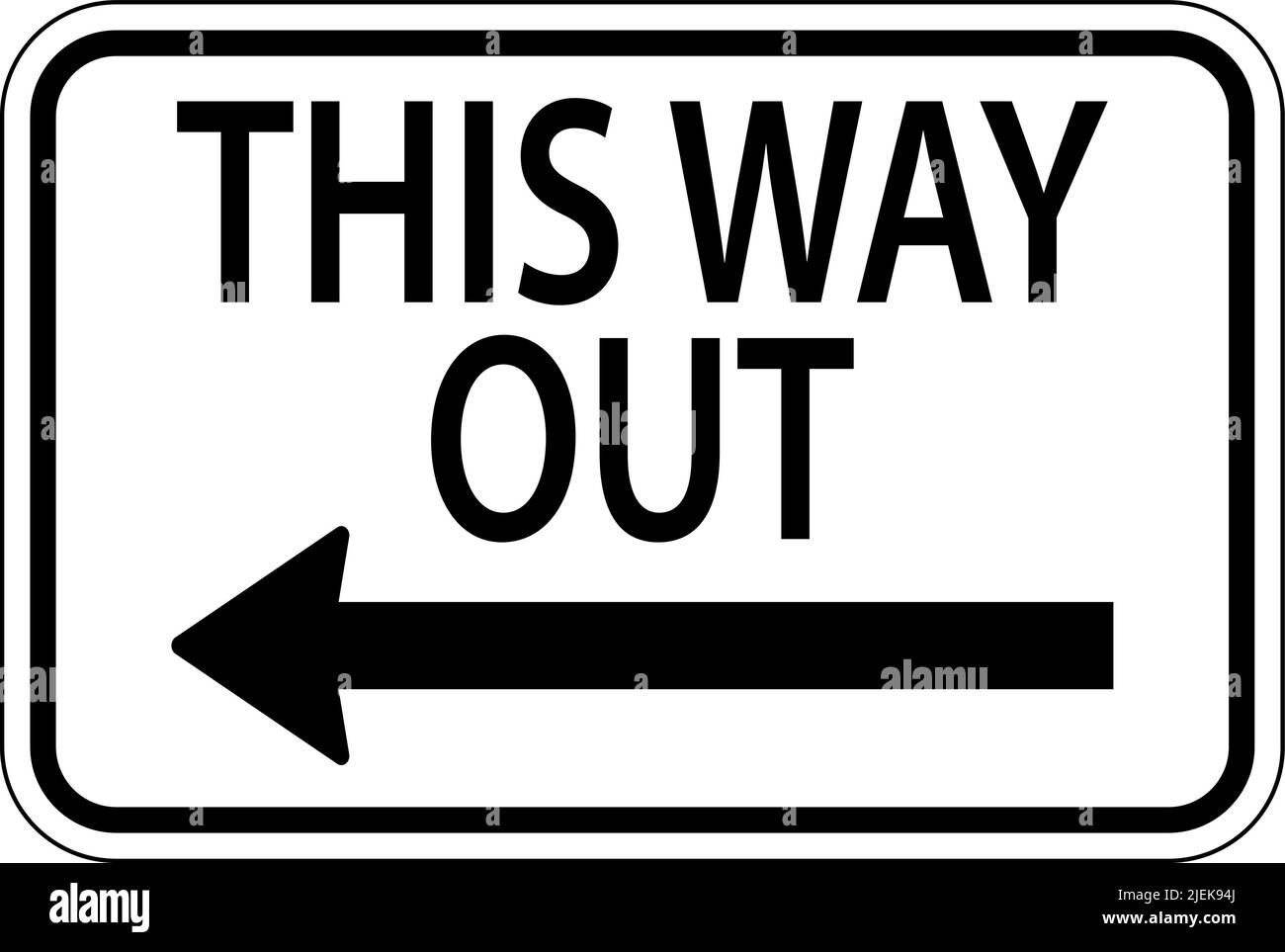 This Way Out Left Arrow Sign On White Background Stock Vector Image ...