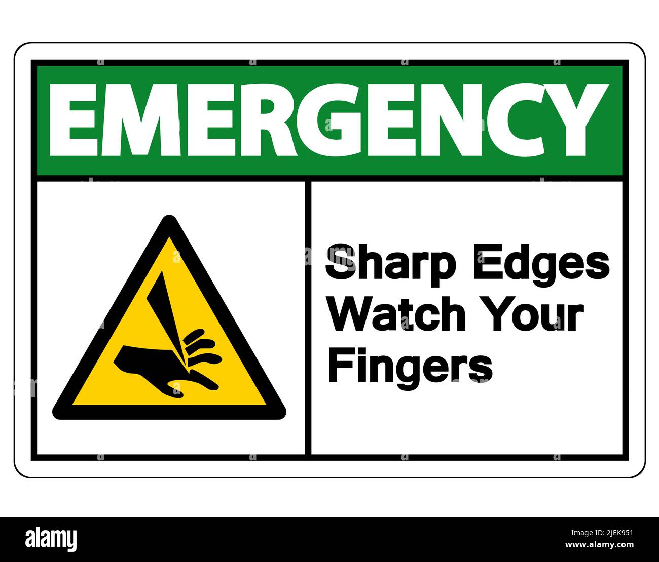 Emergency Sharp Edges Watch Your Fingers Symbol Sign Isolate On White ...