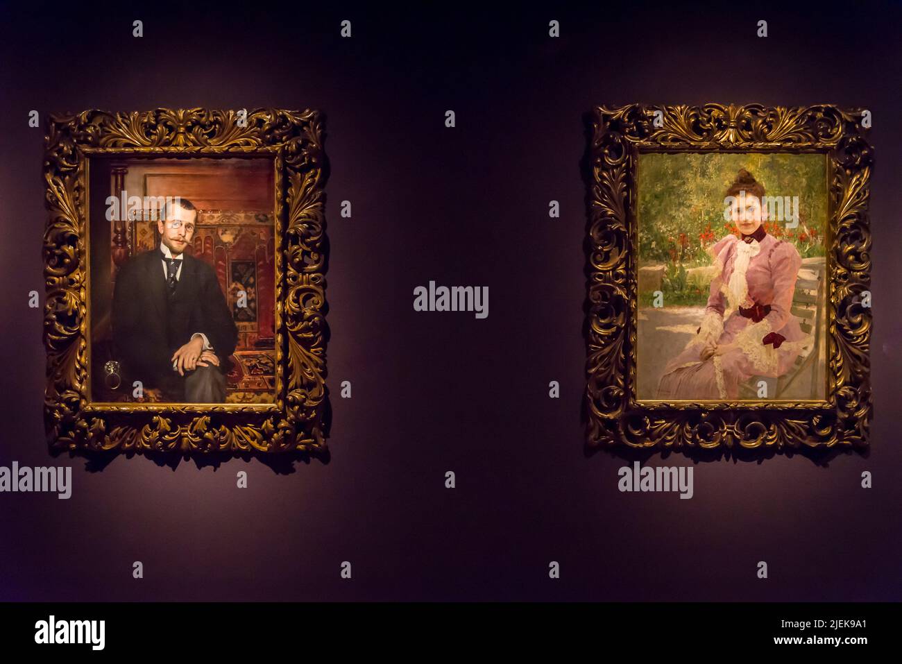 Portraits of Stjepan and Bozena Milatic, Vlaho Bukovac paintings ...