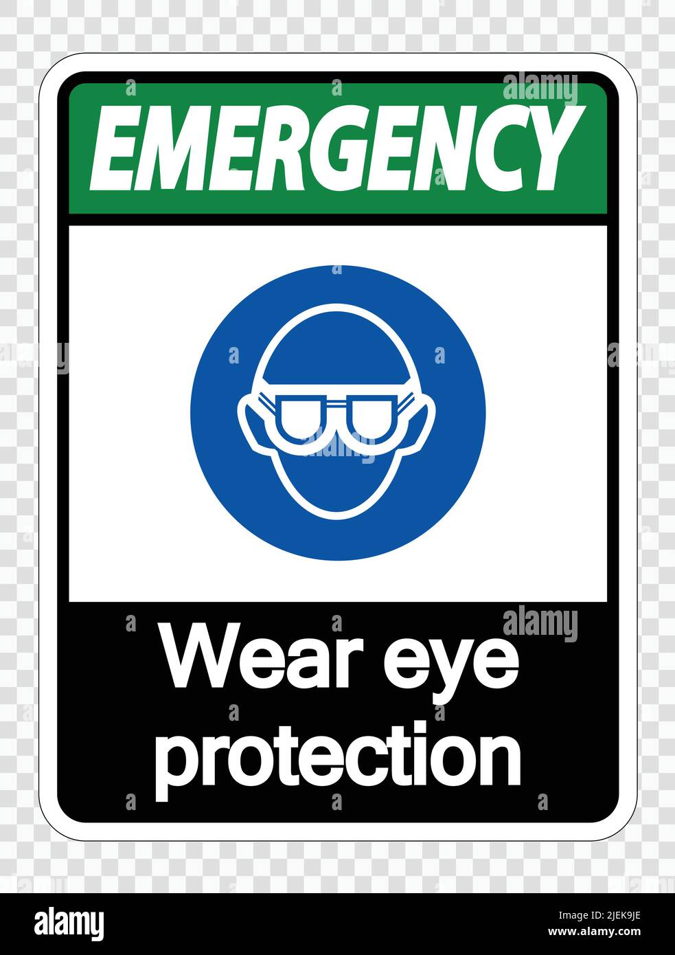 Emergency Wear eye protection on transparent background,vector ...