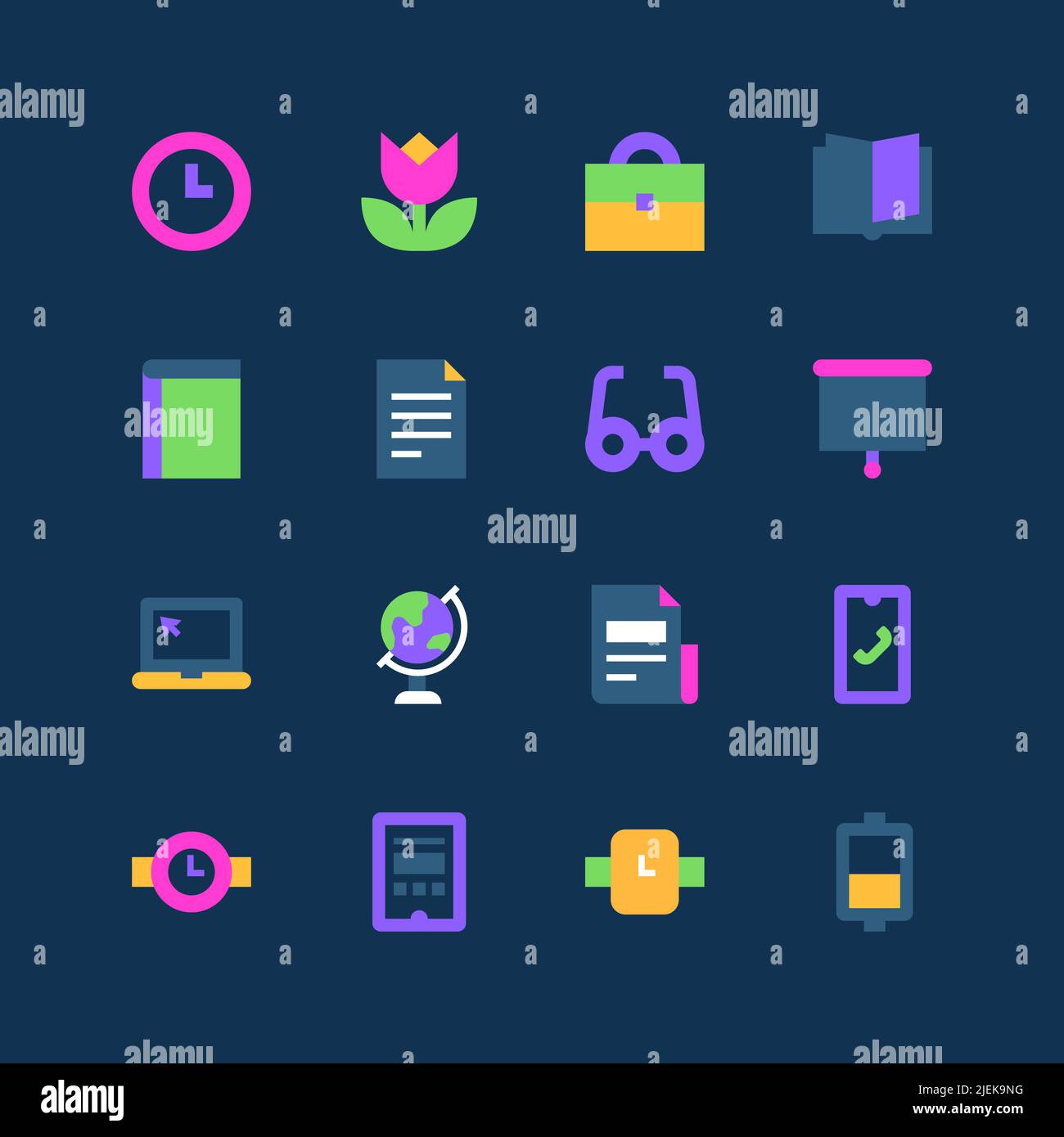 Clock neon time Stock Vector Images - Alamy