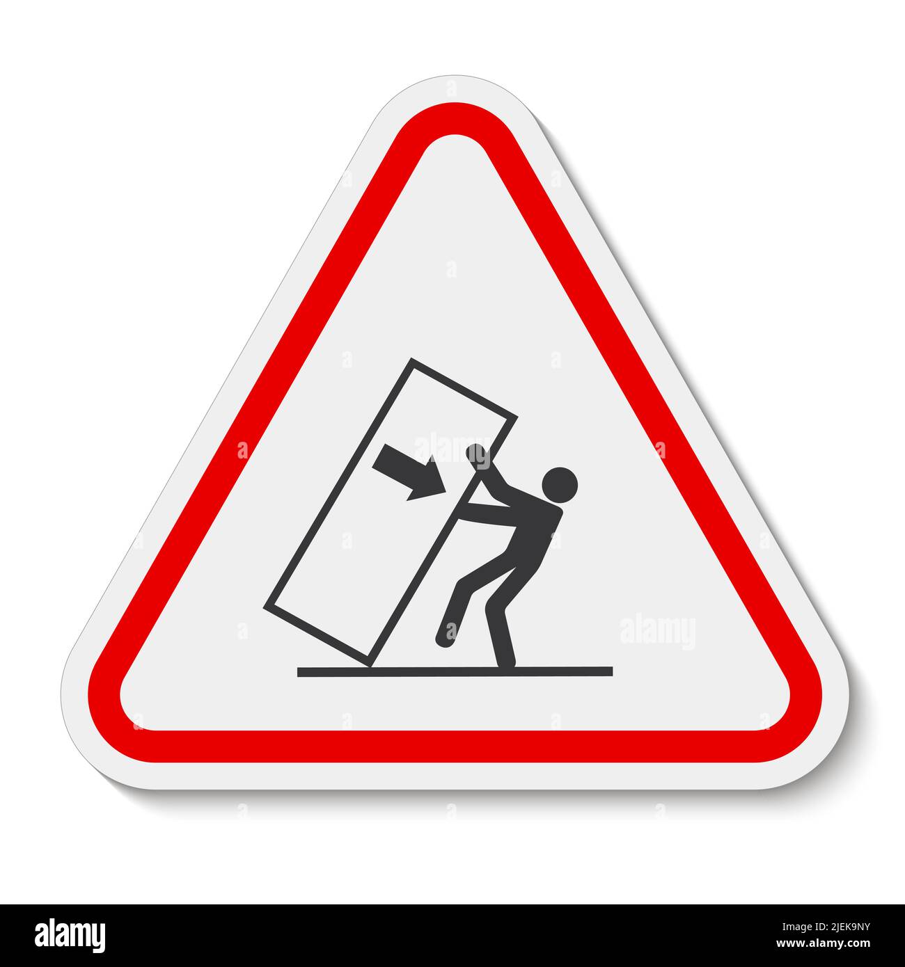 Body Crush Tip over Hazard Symbol Sign Isolate on White Background ...