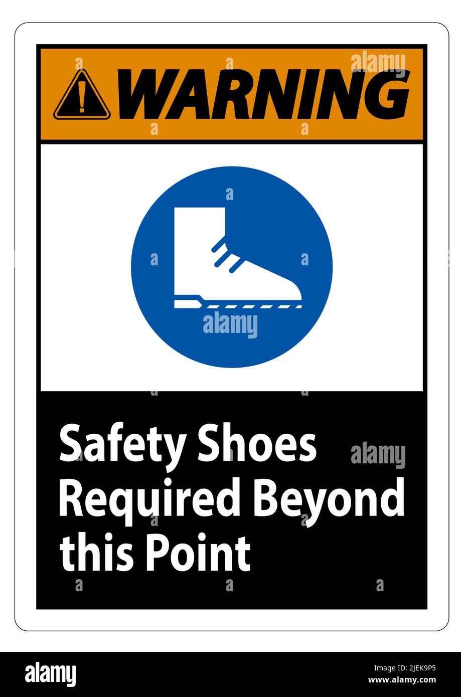 Warning Sign Safety Shoes Required Beyond This Point Stock Vector Image ...