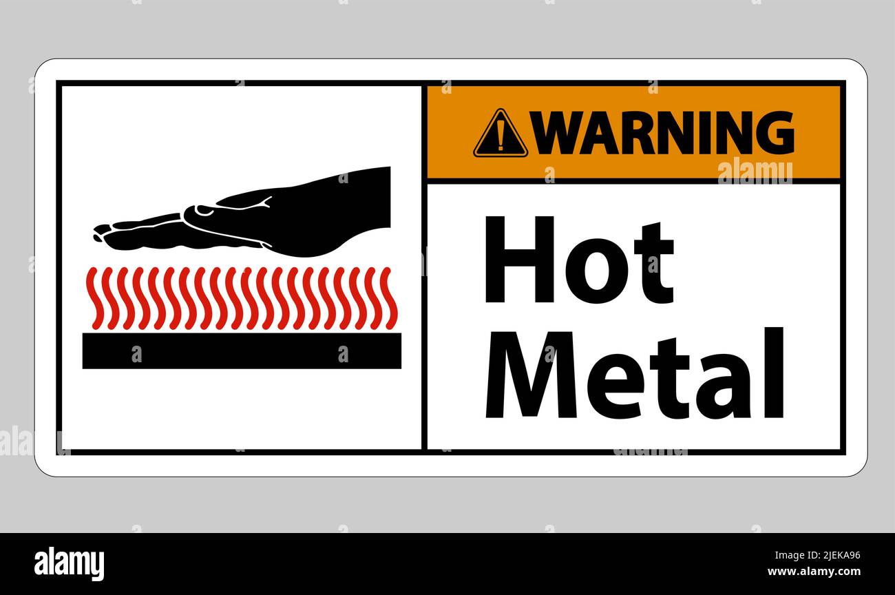 Warning Hot Metal Symbol Sign Isolated On White Background Stock Vector ...