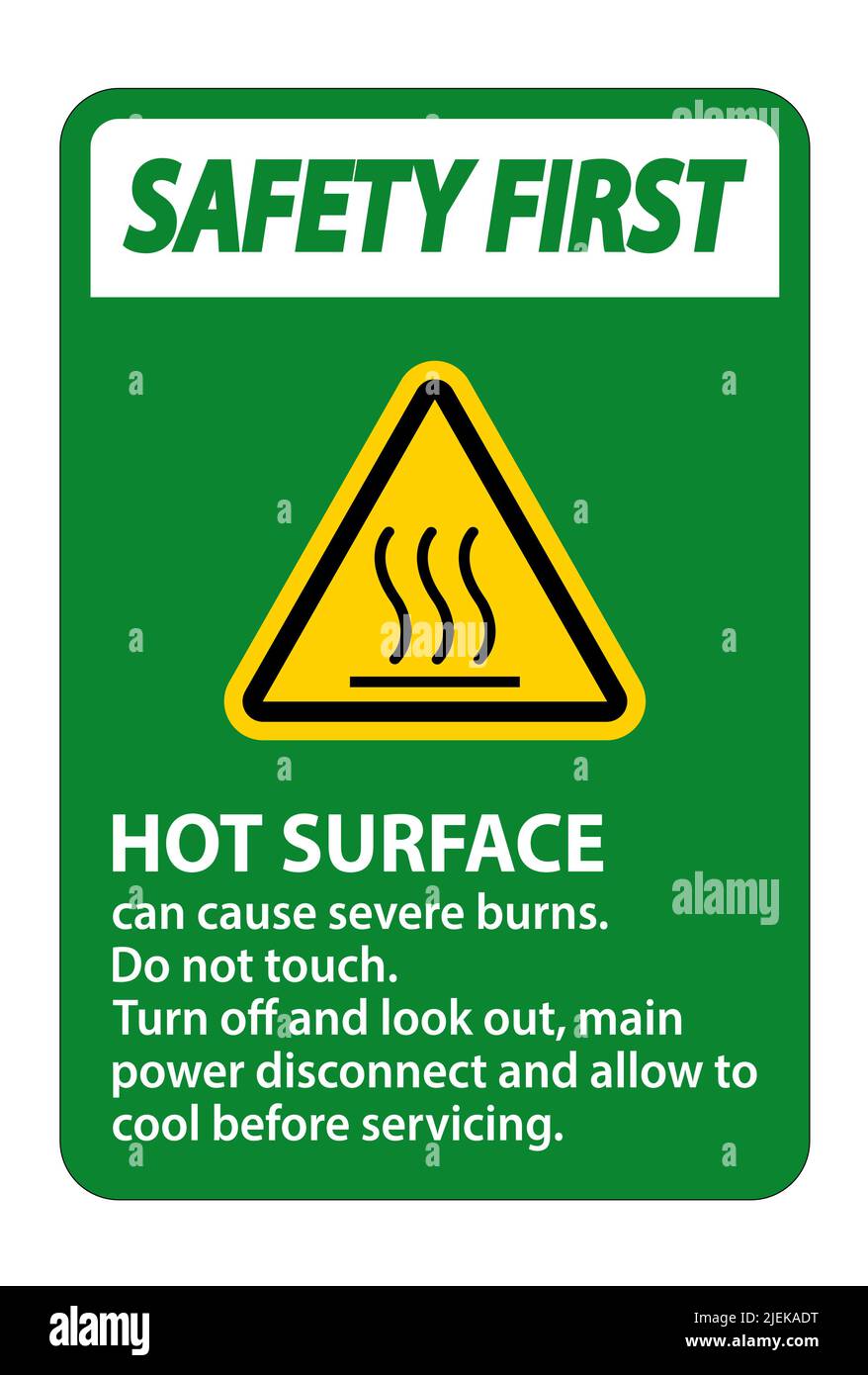 Safety First Hot surface sign on white background Stock Vector Image ...