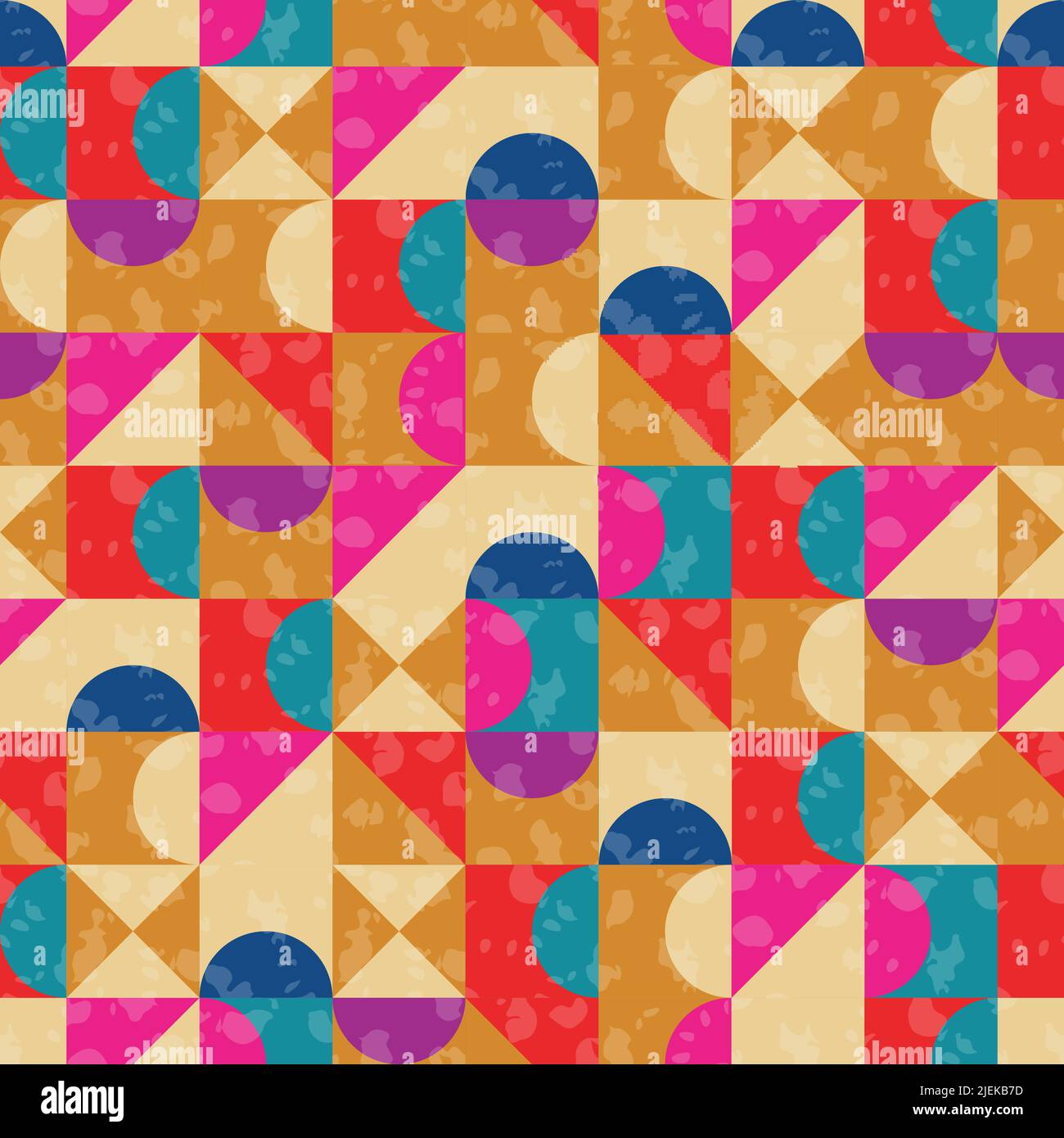 Abstract seamless pattern with geometric shapes. Squares triangles and ...