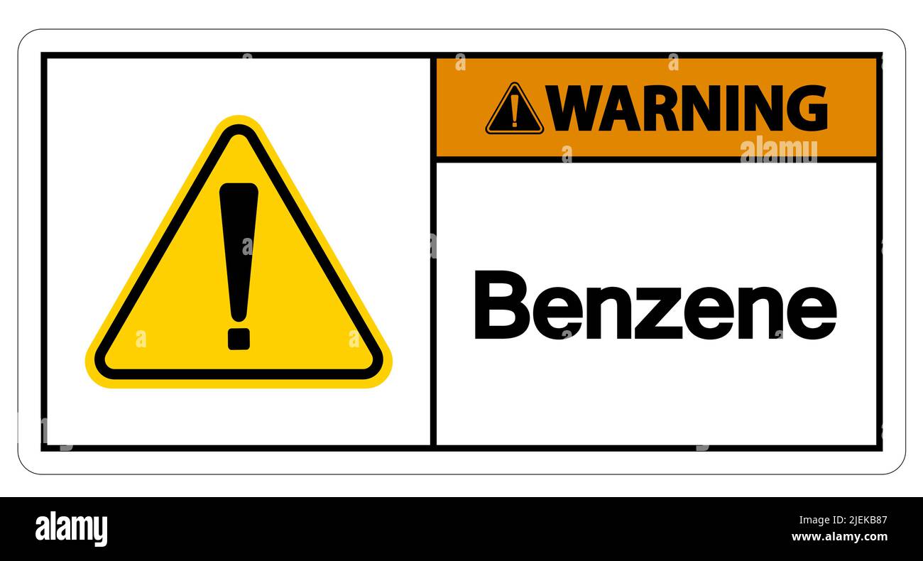 Warning Benzene Symbol Sign On White Background Stock Vector Image ...