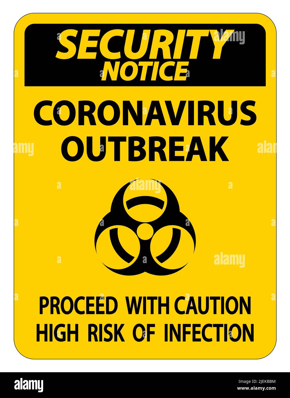Security Notice Coronavirus Outbreak Sign Isolate On White Background ...