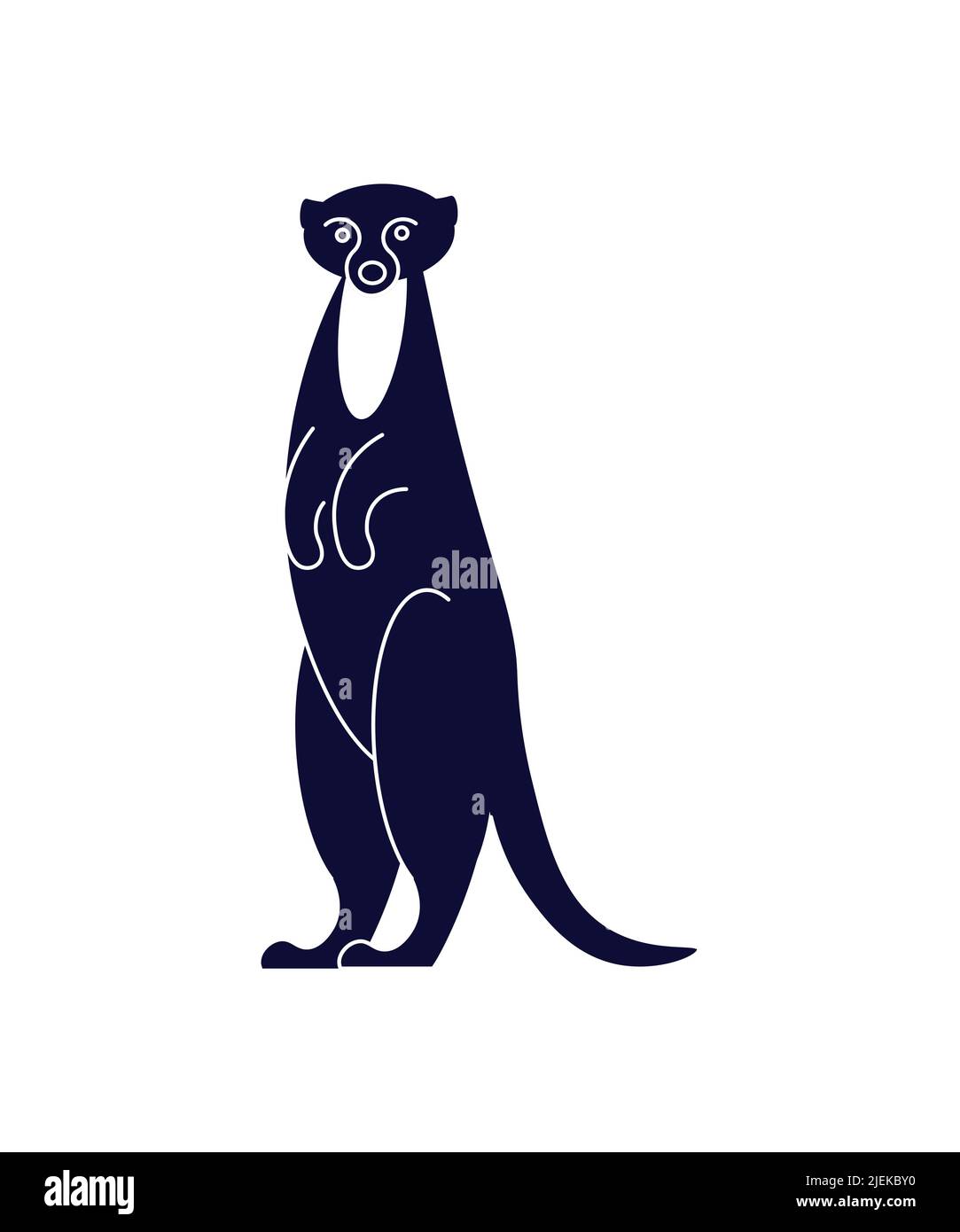 Mongoose animal standing on a white background. Cartoon style vector ...