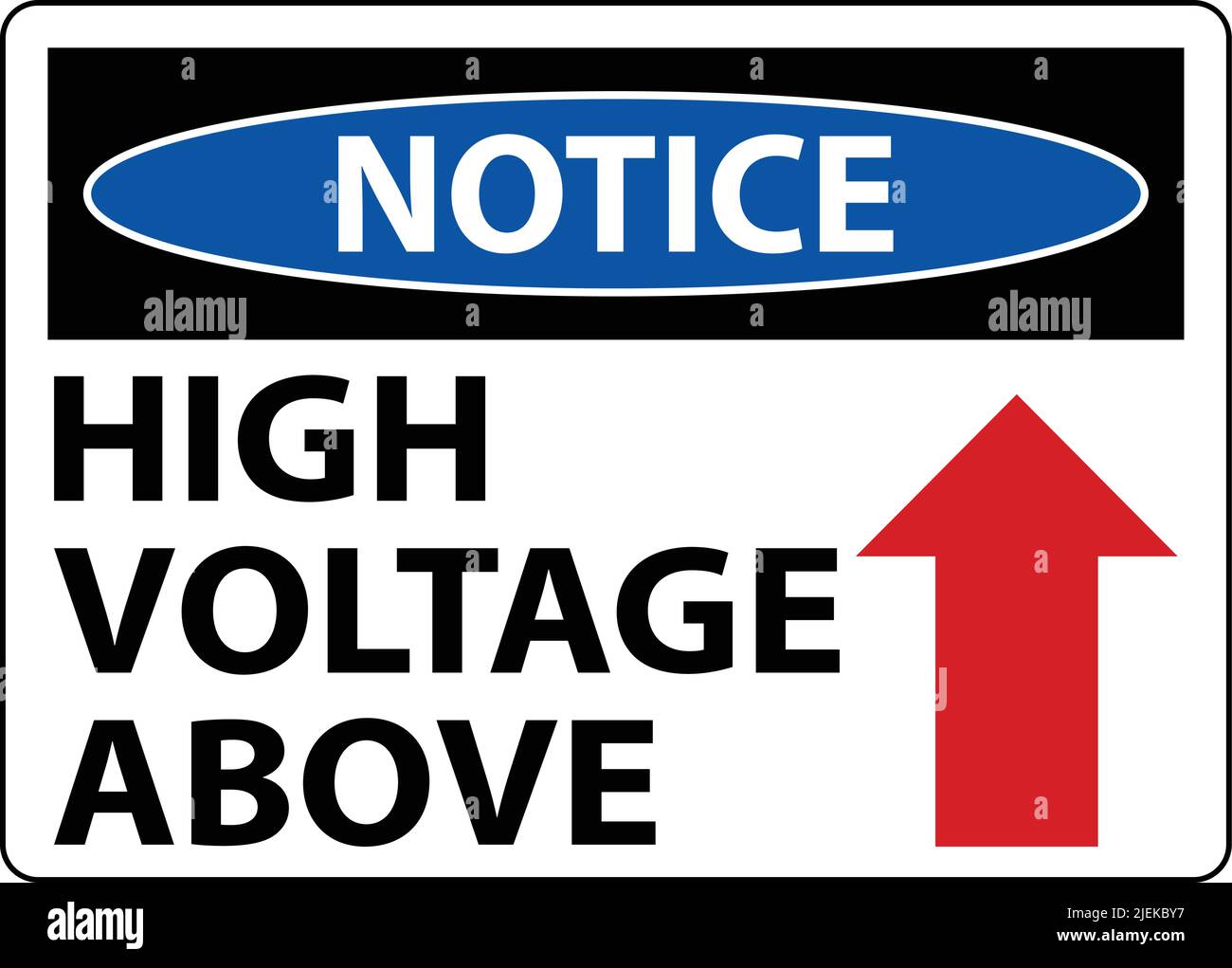 Notice High Voltage Above Sign On White Background Stock Vector Image ...