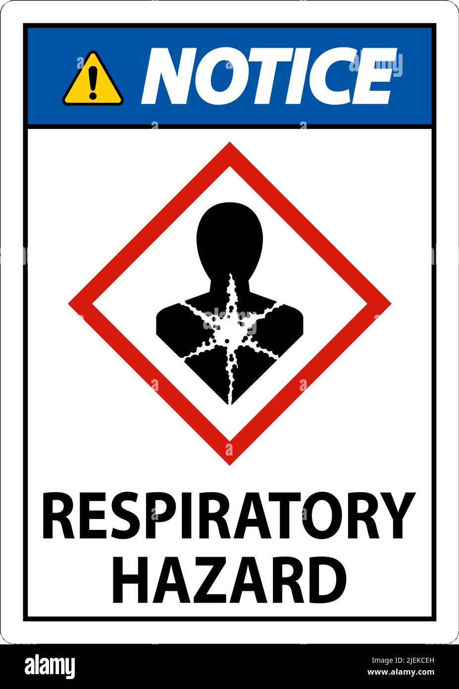 Notice Respiratory Hazard GHS Sign On White Background Stock Vector ...