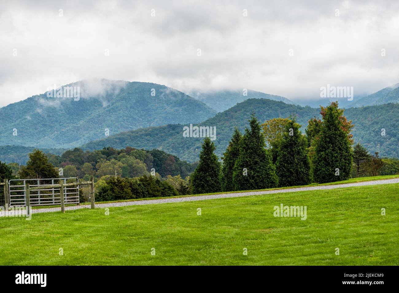 Buena Vista, Virginia small countryside rural town in USA green grass ...
