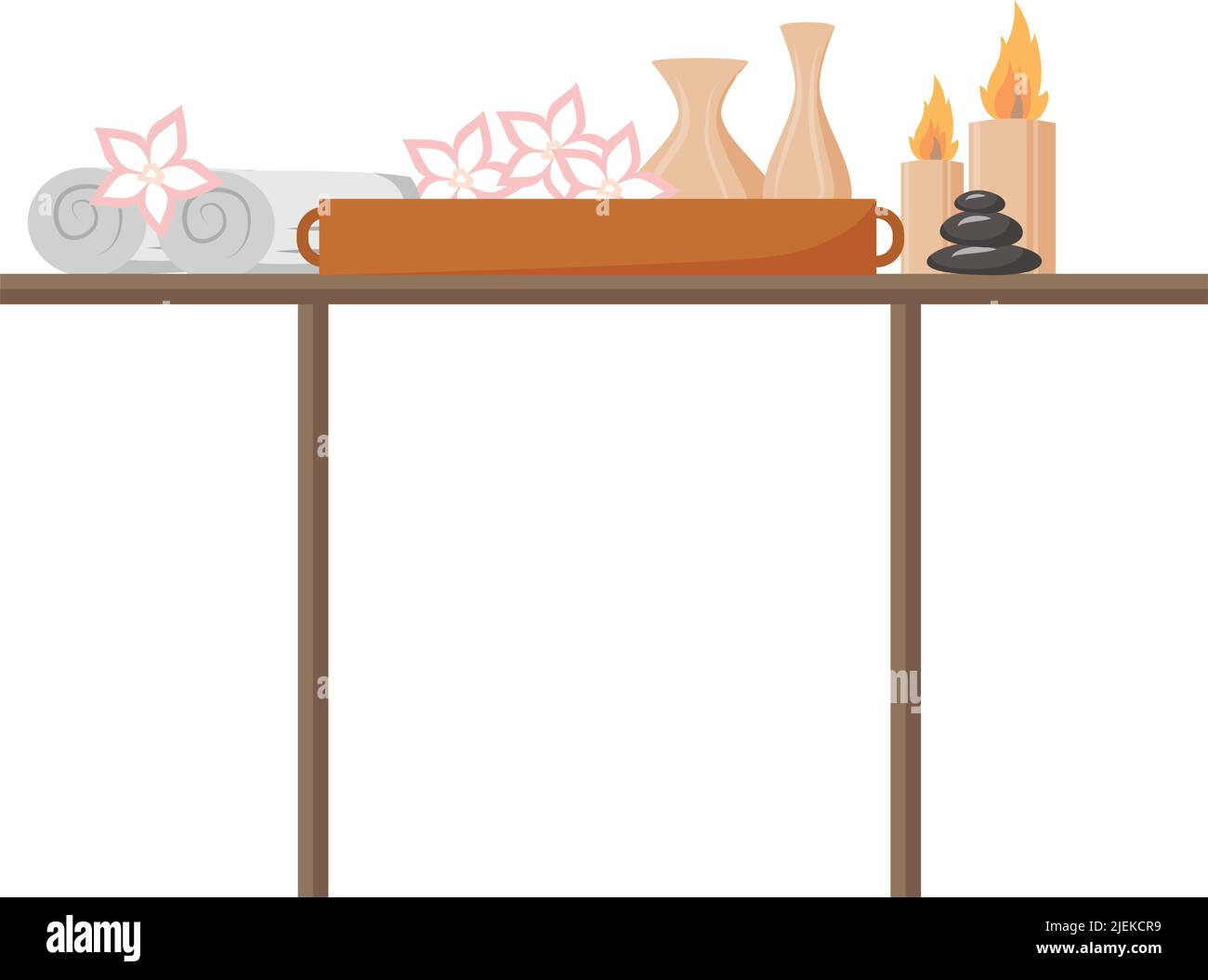 Beauty products on table Stock Vector Images - Alamy