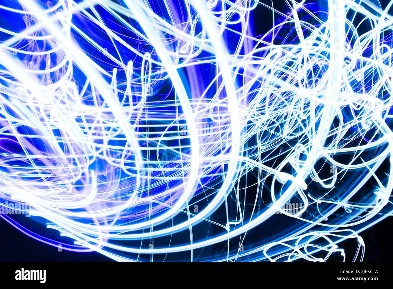 Long exposure light painting photograph of neon colour fairy lights in ...