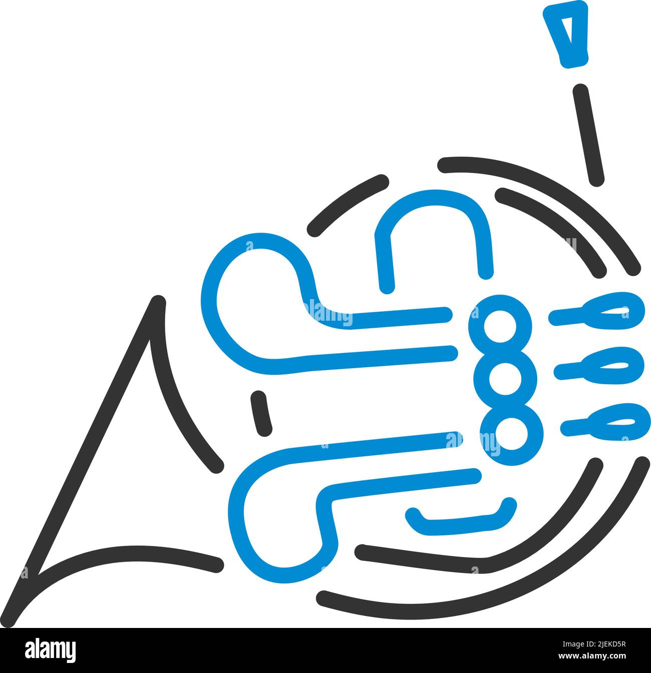 Horn Icon. Editable Bold Outline With Color Fill Design. Vector ...
