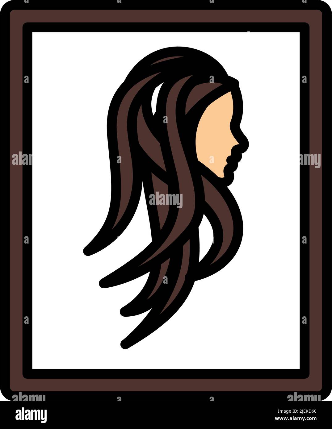 Portrait Art Icon. Editable Bold Outline With Color Fill Design. Vector ...