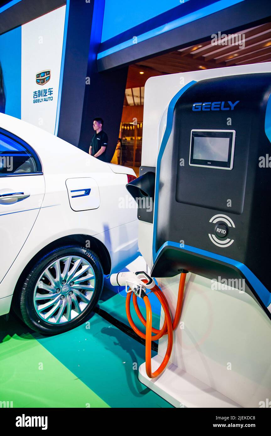 Geely Emgrand EV on display at the 2015 Guangzhou Auto Show Stock Photo ...
