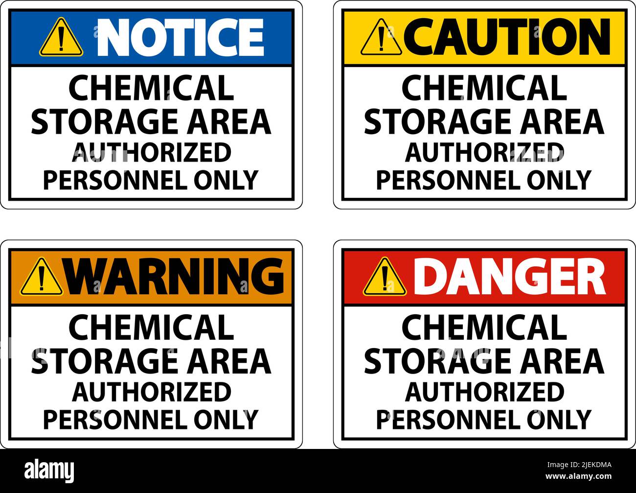 Chemical Storage Area Authorized Personnel Only Symbol Sign Stock ...